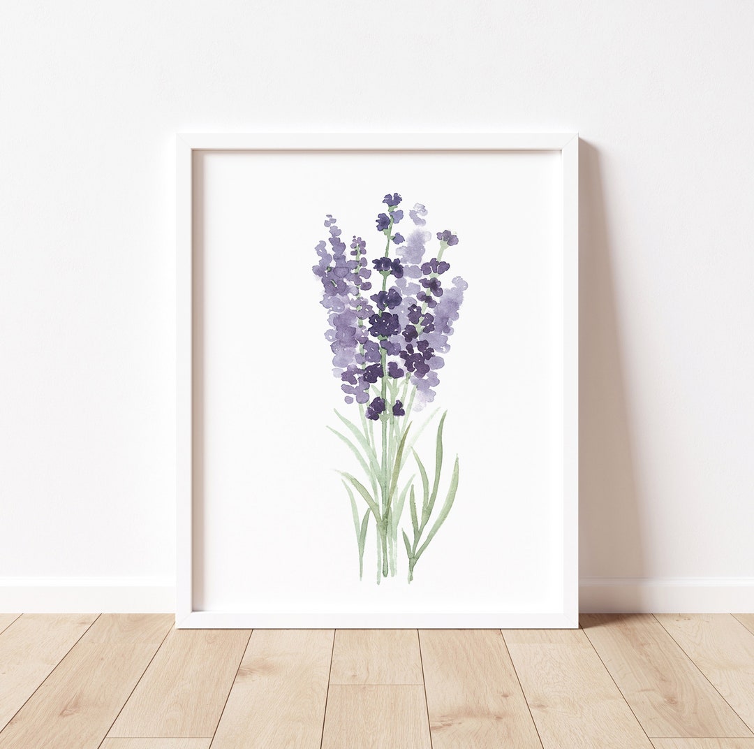 Lavender Art Print, Lavender Wall Decor, Lavender Flower Anniversary ...