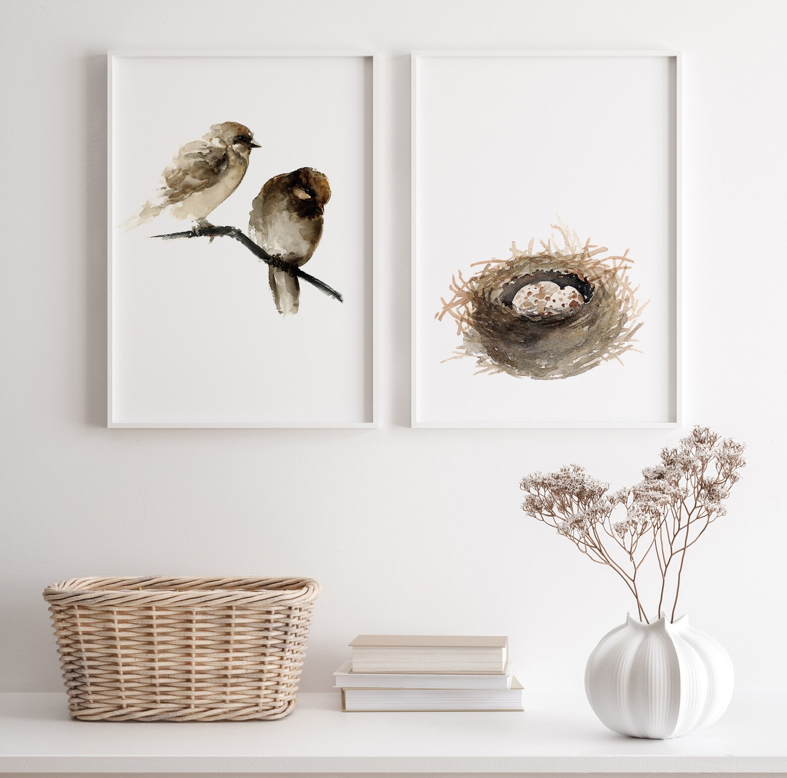Nest Wall Art, Birds Nest Print, Nest With Eggs, Bird Nest Art, Spring ...