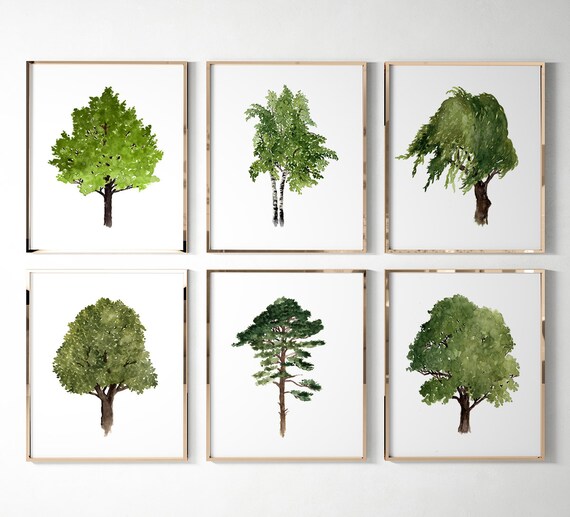 Tree Art Print Tree Family Wall Art Oak Tree Wall Art Maple | Etsy
