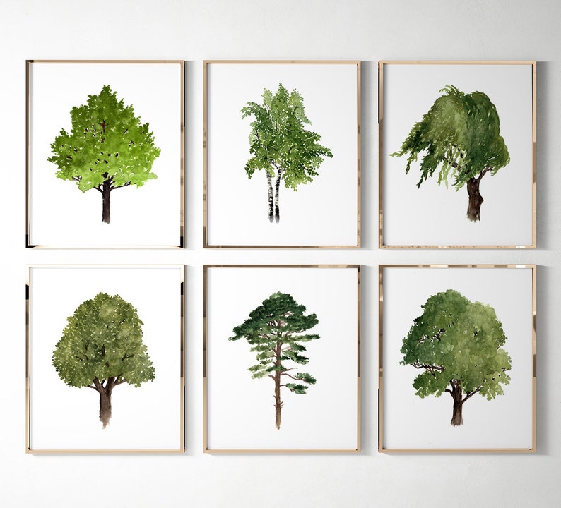 Tree Art Print Tree Family Wall Art Oak Tree Wall Art Maple | Etsy