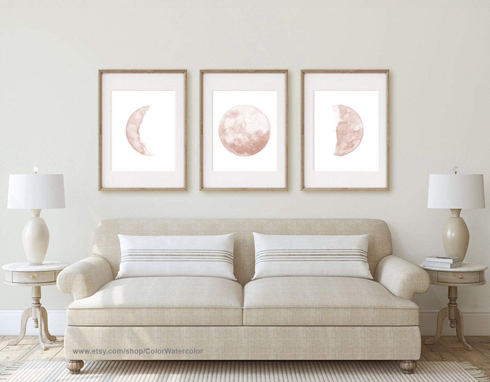 Moon Wall Art Moon Art Print Full Moon Poster Moon Wall Set | Etsy