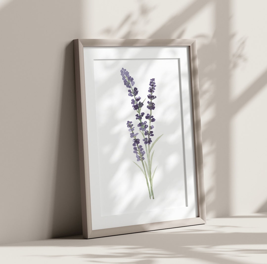 Herb Wall Decor, Lavender Home Decor, Lavender Art Print Purple Wall ...
