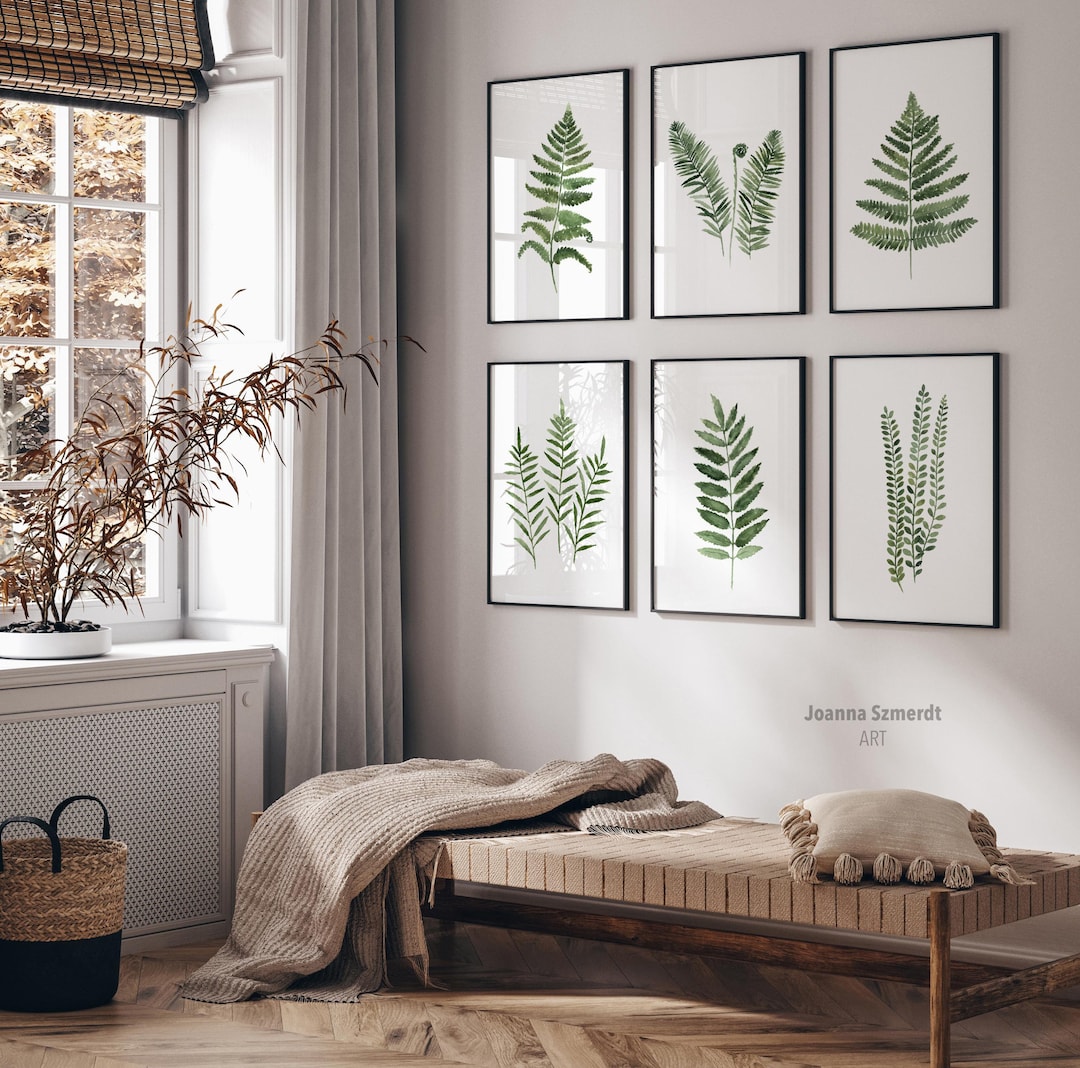 Modern Fern Artwork, Farmhouse Decor, Botanical Wall Art, Fern Leaf ...