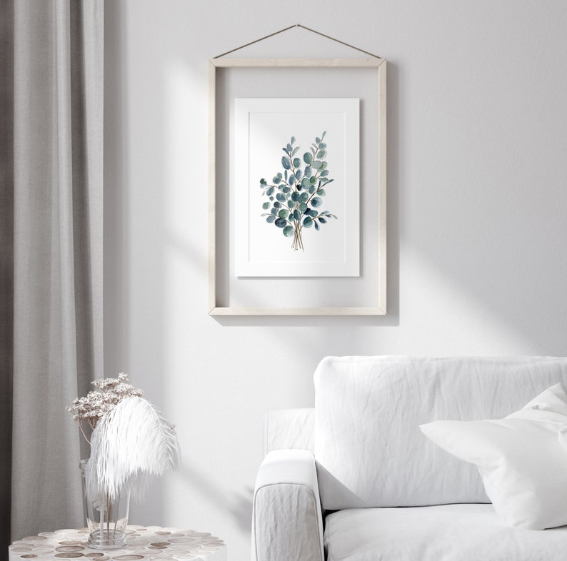 Eucalyptus Bundle, Eucalyptus Watercolor Painting, Eucalyptus Art Print ...