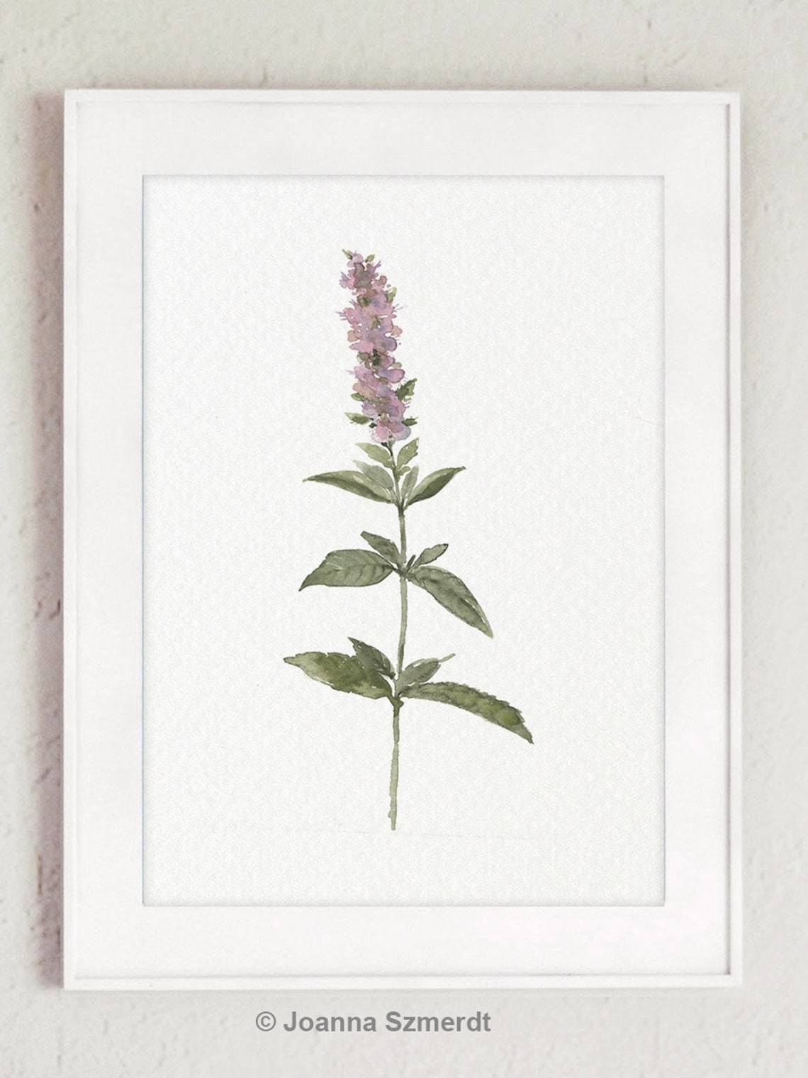 Basil Print Basil Painting Basil Herb Kitchen Art Basil | Etsy