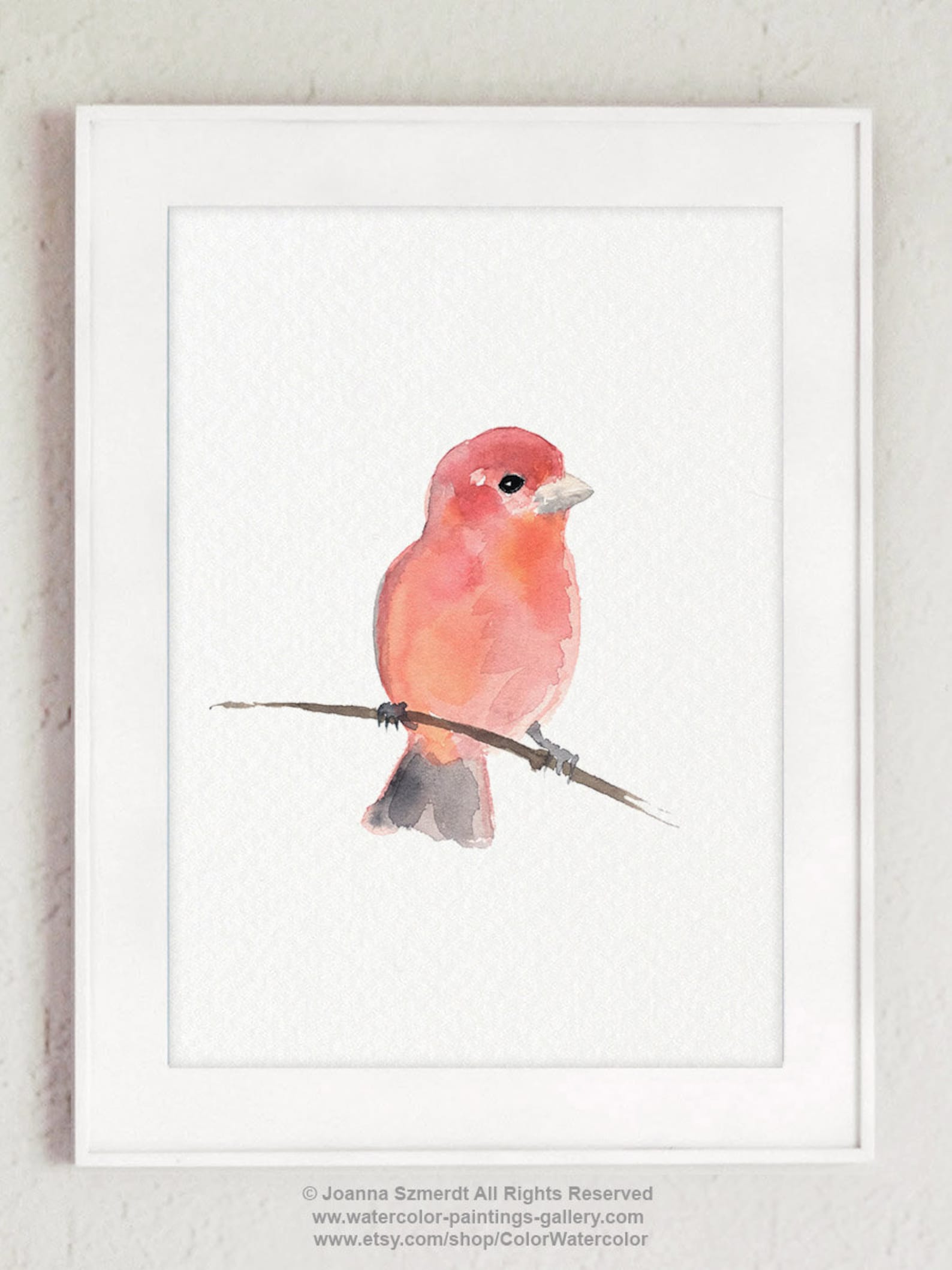 Purple Finch Yellow Finch Home Decor set 2 Finch Watercolor | Etsy