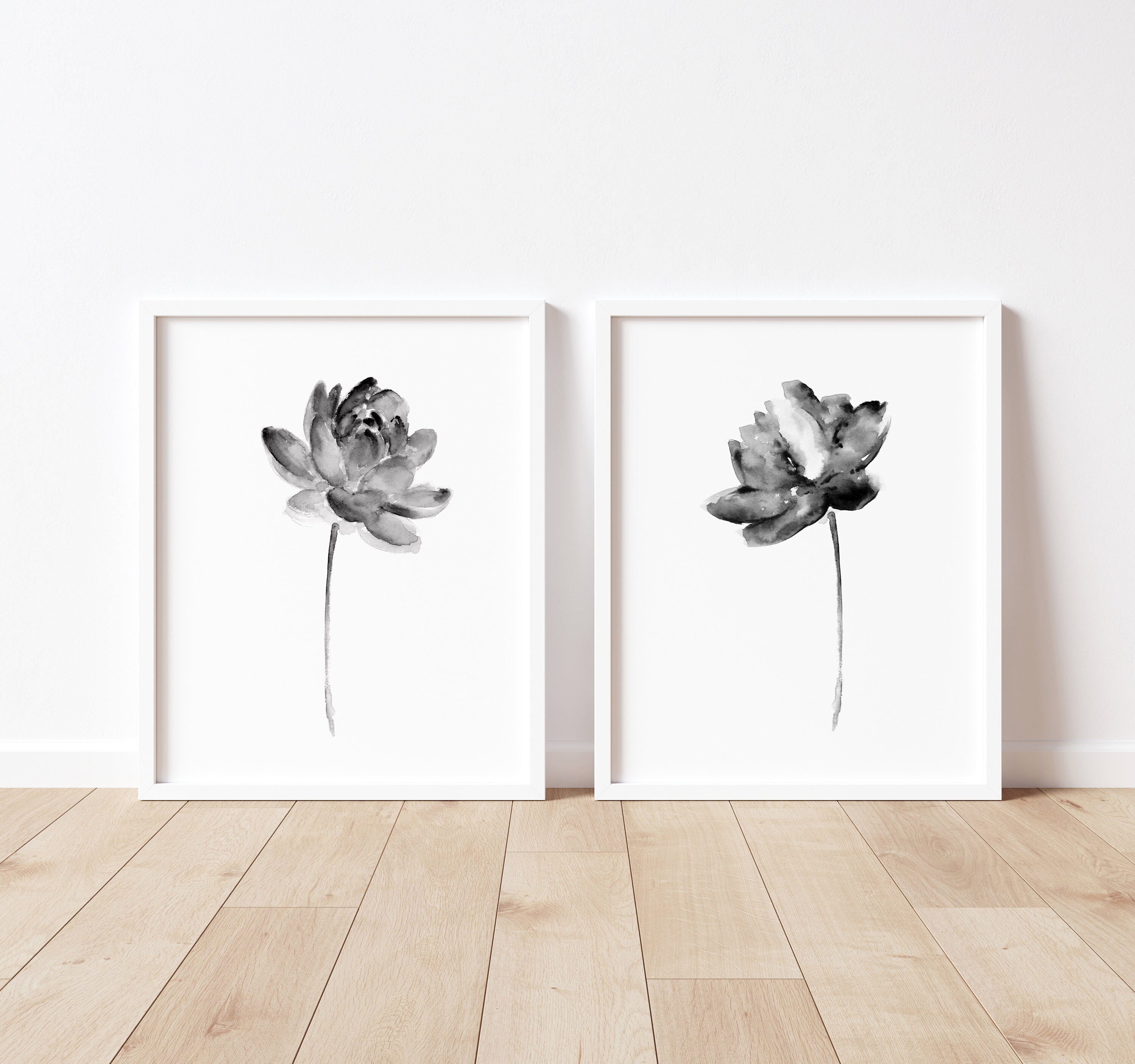 Lotus Print Wall Art, Set of 2 Lotus Extra Large - Etsy
