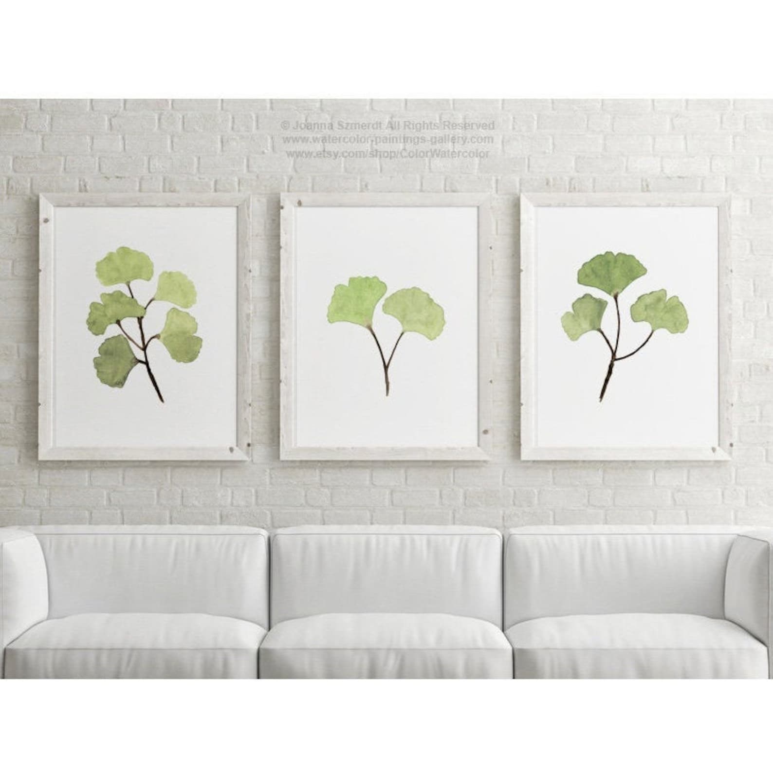 Gingko Wall Art Gingko Art Print Green Gingko Leaf Gingko - Etsy