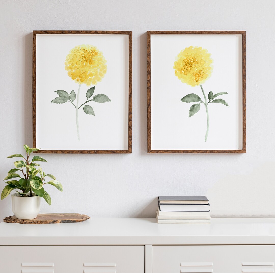 Marigold Art Print, Marigold Flower, Marigold Home Decor, Yellow Orange ...