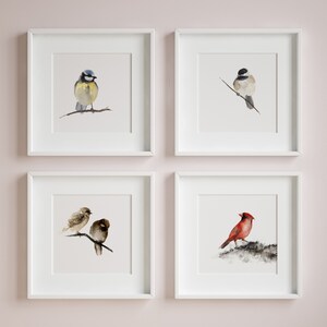 Bird Painting Set 4 Extra Large Prints, Birds Wall Decor, Little Bird ...
