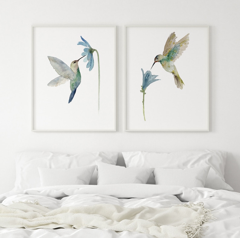 Hummingbird Wall Decor Hummingbird Home Decor Bird Art Print - Etsy