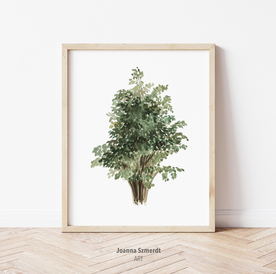 Hazel Tree Watercolor Painting: Botanical Forest Art Print - Etsy