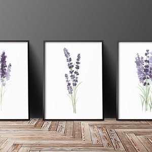 Lavender Flower Wall Art Canvas Botanical Print Kitchen Wall - Etsy