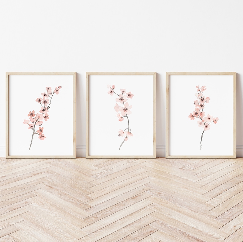 Cherry Blossom Wall Art, Cherry Blossom Print, Cherry Blossom Art Print ...