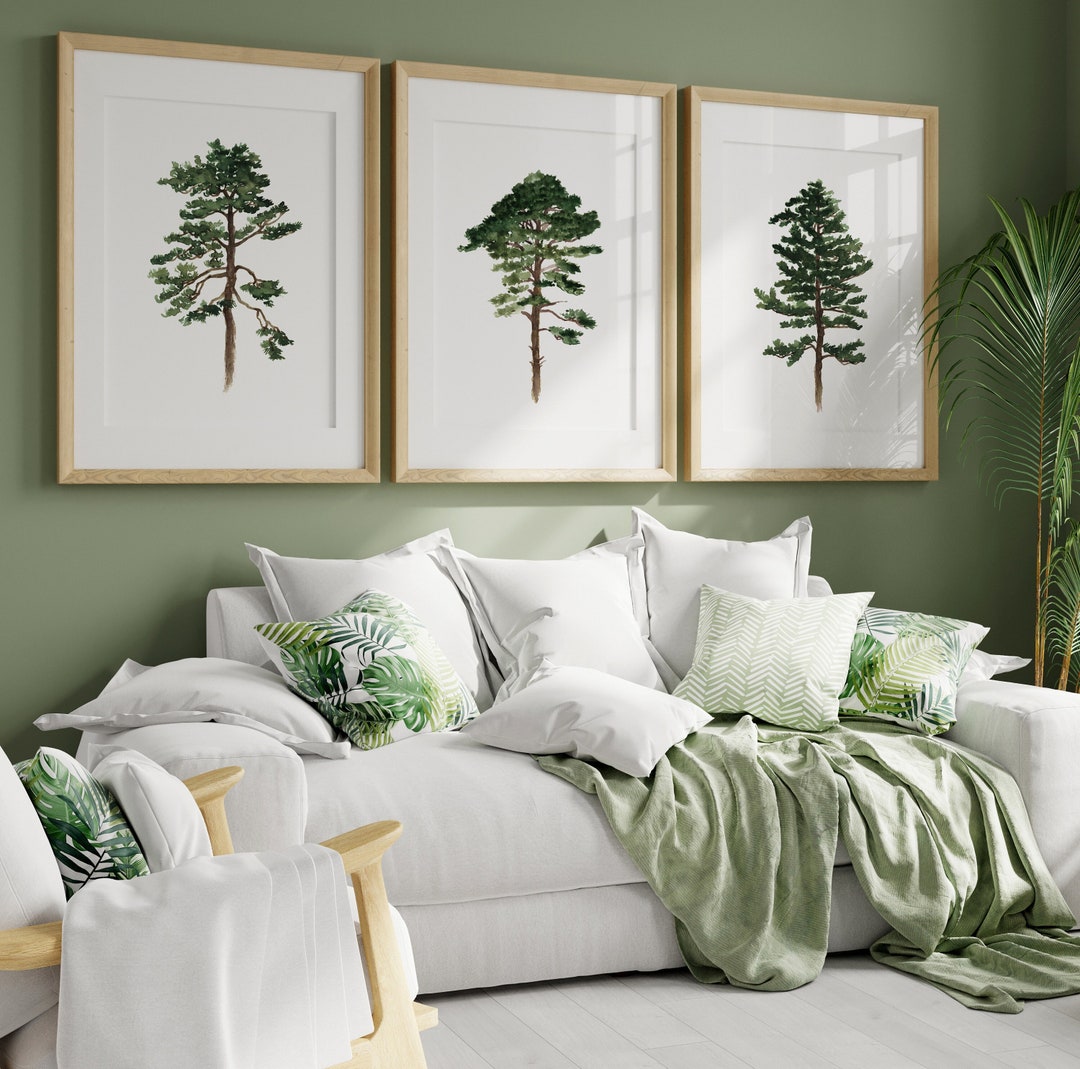 Pine Tree Print Pine Wall Art Set of 3 Art Prints Green Tree - Etsy