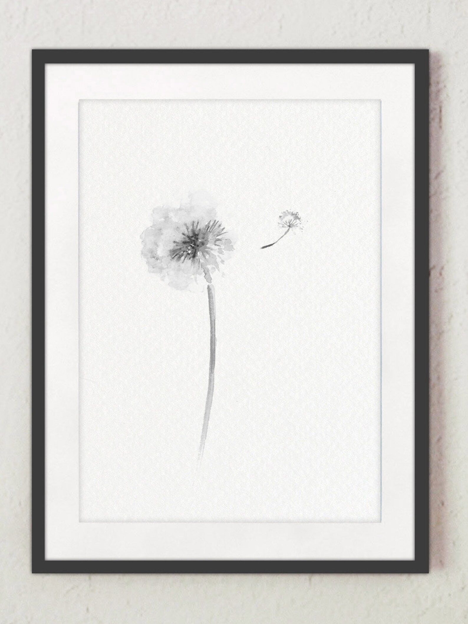 Dandelion Wall Art Dandelion Prints Set of 2 Grey Dandelion | Etsy