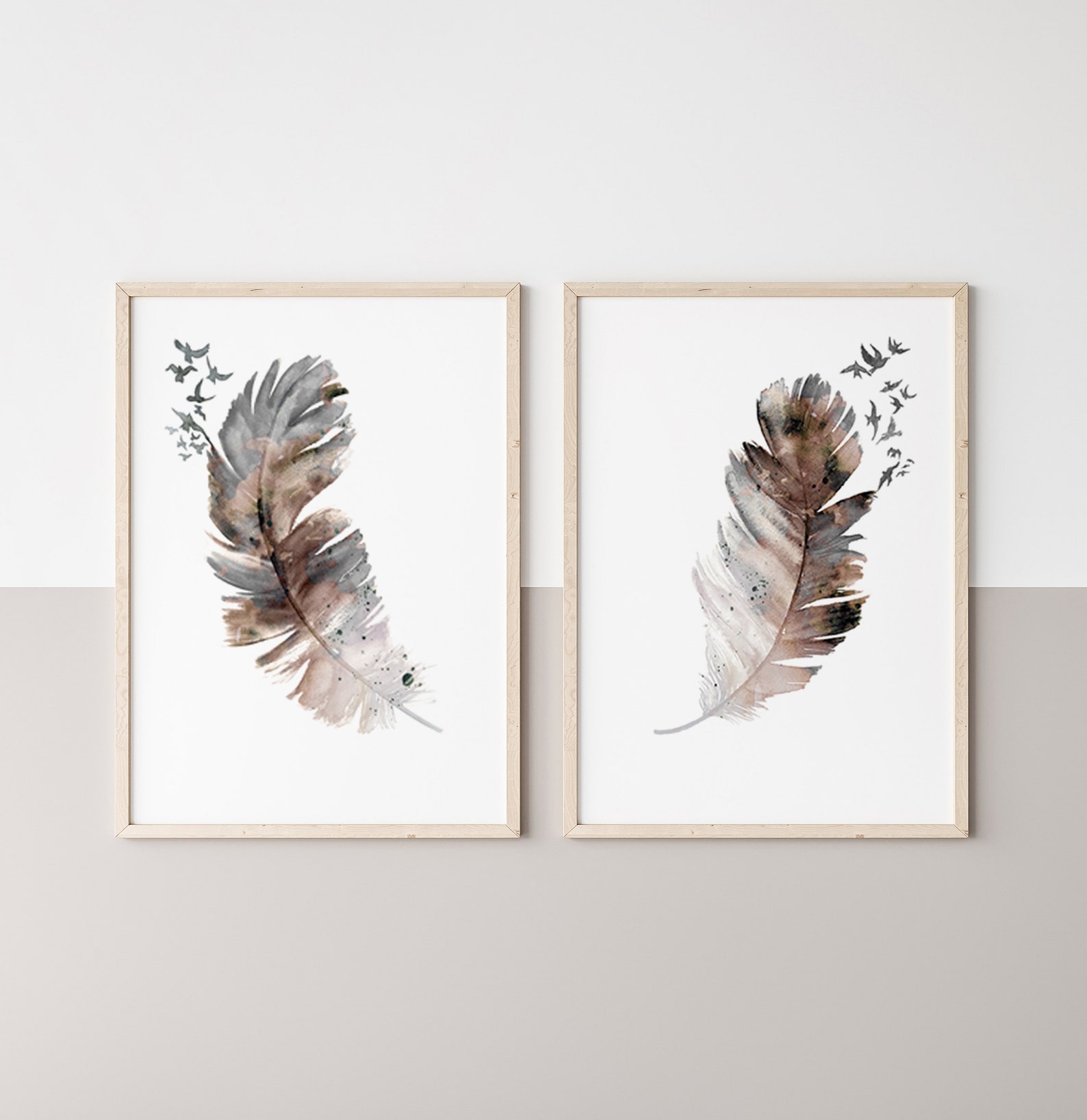 Feather Art Feather Wall Decor Feather Home Decor Birds of - Etsy