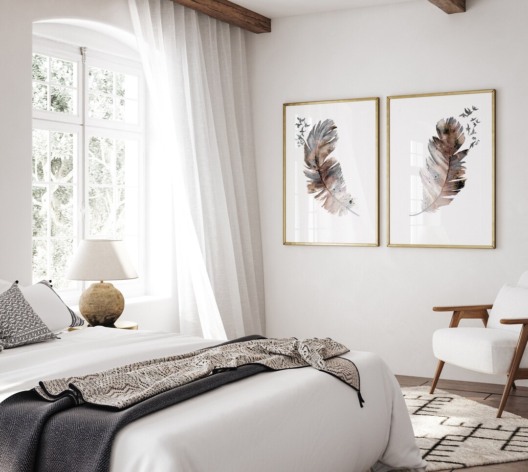 Feather Art Feather Wall Decor Feather Home Decor Birds of - Etsy