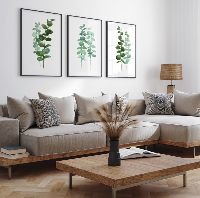 Set of 3 Eucalyptus, Watercolor Painting, Botanical Illustration ...