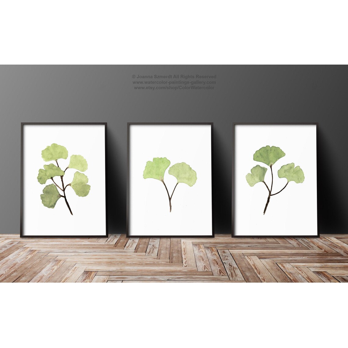 Gingko Wall Art Gingko Art Print Green Gingko Leaf Gingko - Etsy