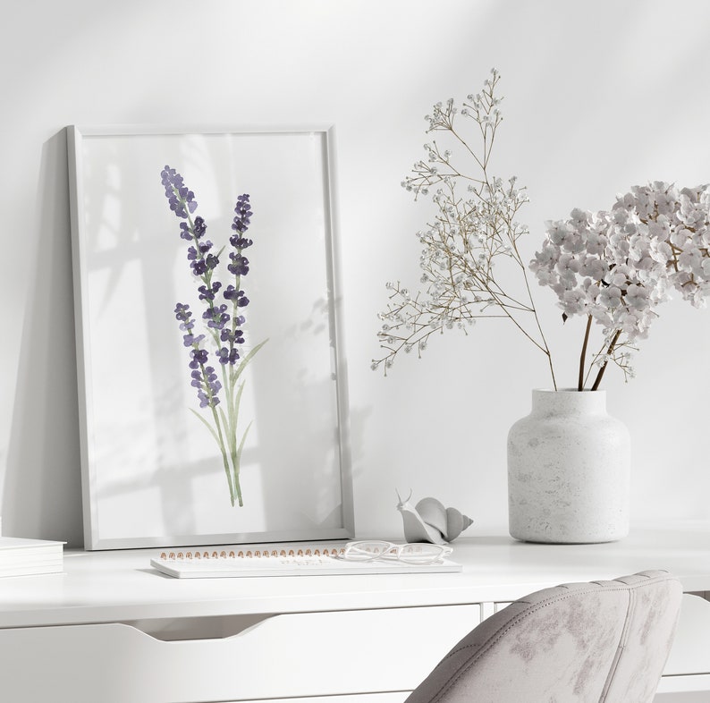 Herb Wall Decor Lavender Home Decor Lavender Art Print - Etsy