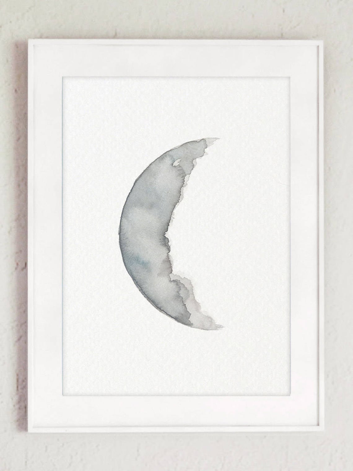 Canvas Moon set 3 Moon Phase Art Prints Gray Silver Blue | Etsy