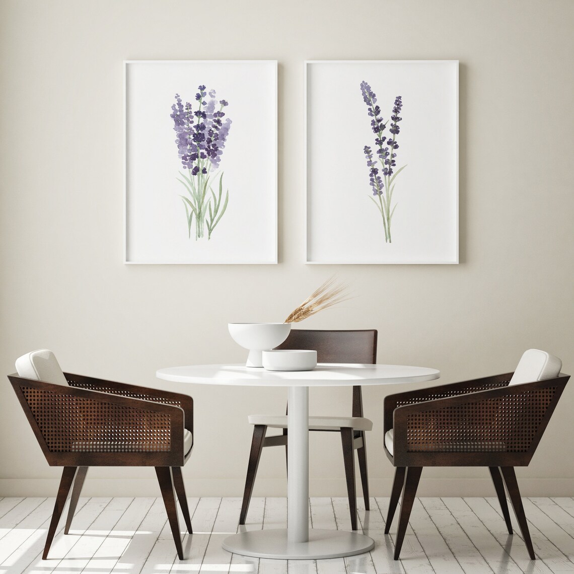 Set of 2 Lavender Art Print Lavender Wall Decor Lavender | Etsy