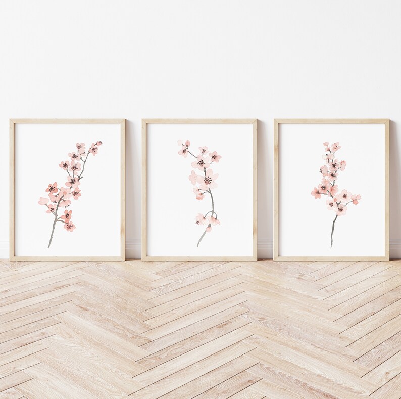 Cherry Blossom Wall Art, Cherry Blossom Print, Cherry Blossom Art Print ...