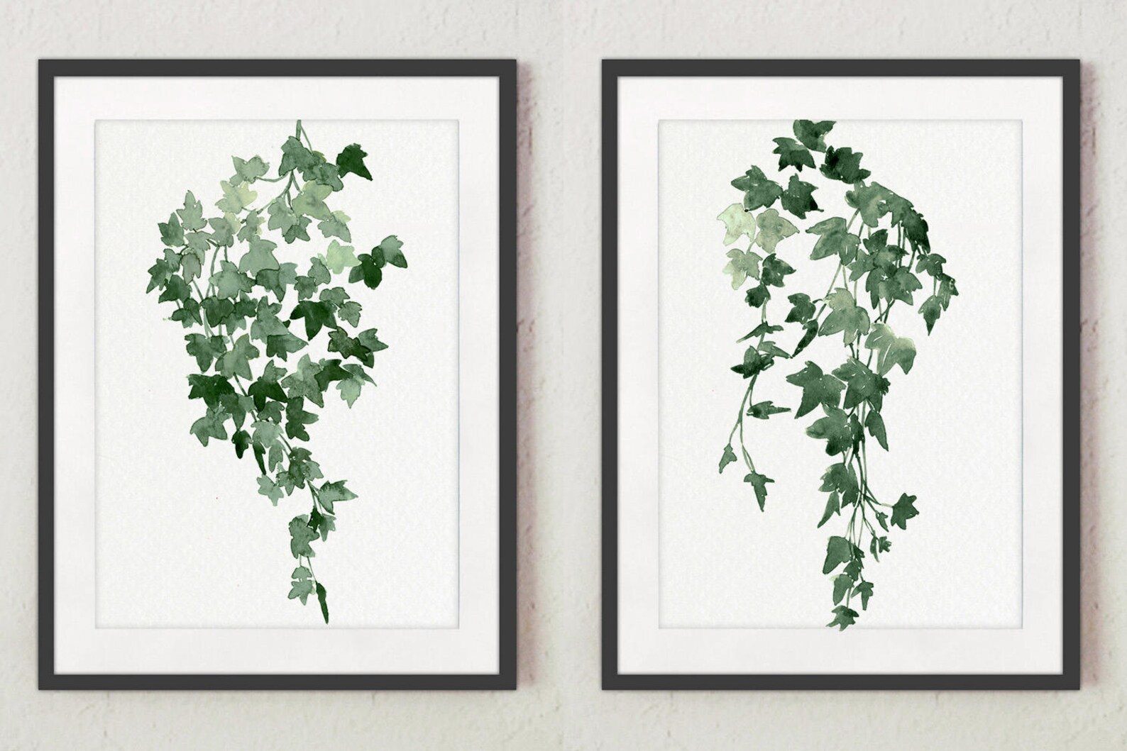 Ivy Watercolour Painting Set 2 Botanical Plants Wall Decor | Etsy