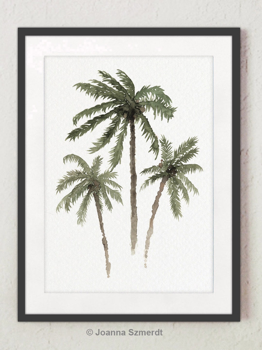 Palms Art Print, Palm Tree Prints, Palm Print Wall Art, Green Beach ...