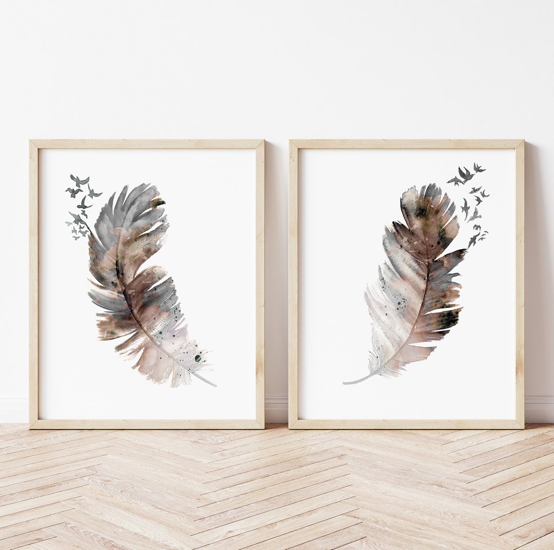 Feather Art, Feather Wall Decor, Feather Home Decor, Birds of a Feather ...