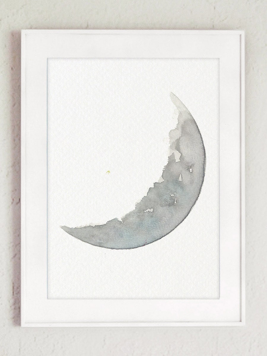 Moon Wall Art Moon Art Print Moon Phases Wall Art 5 Piece - Etsy