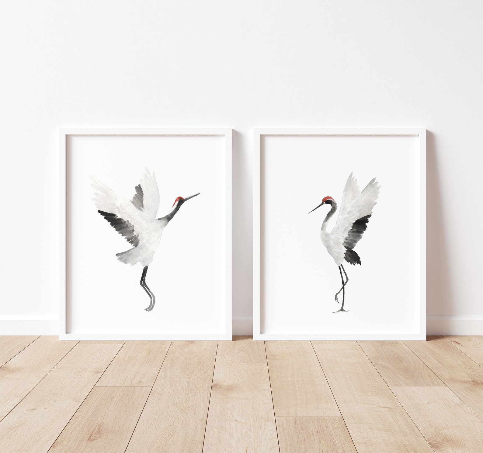 Crane Print Crane Painting Crane Art Print Crane Wall - Etsy