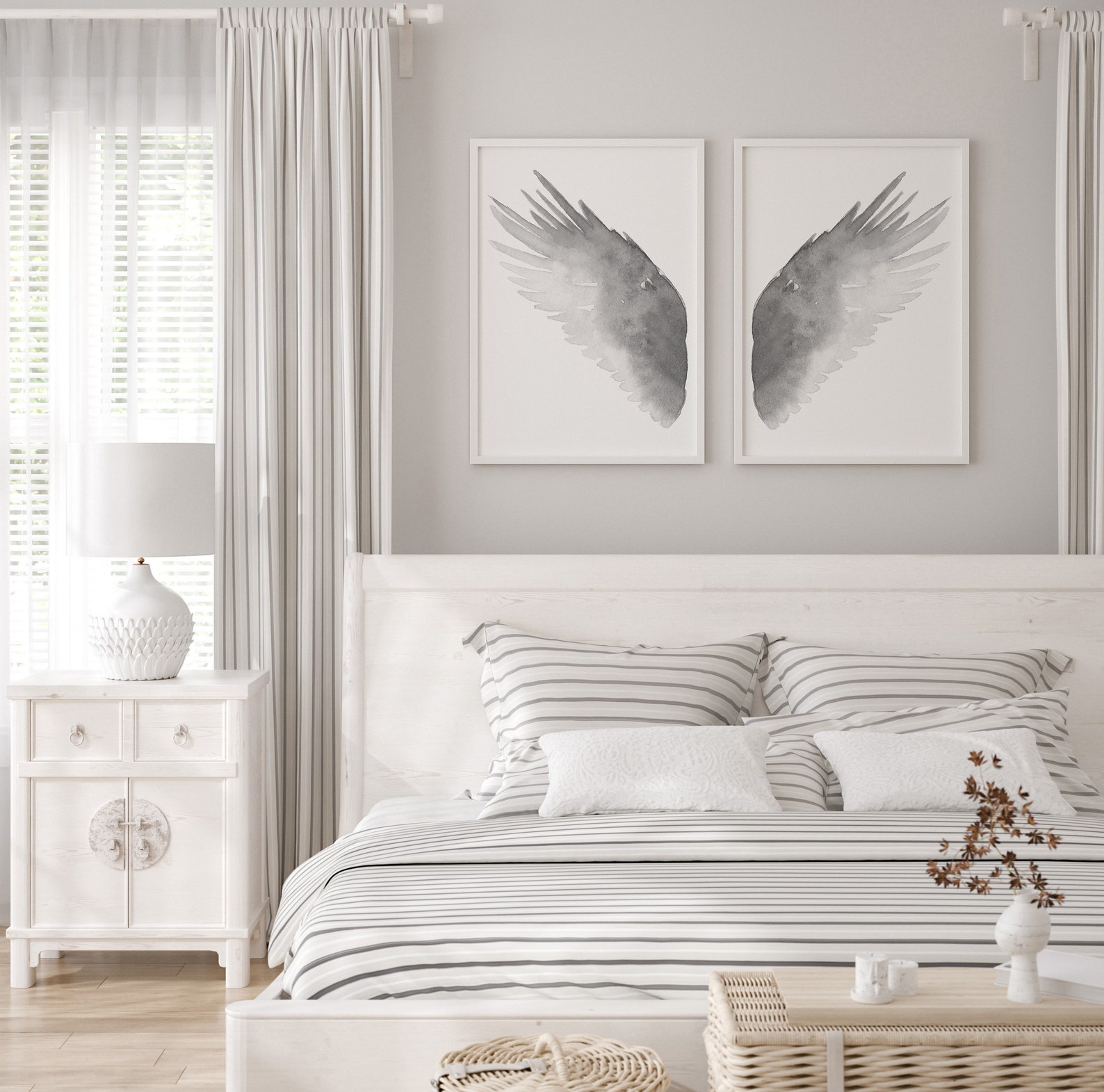 Wings Home Decor Wings Wall Decor Wings Illustration Set of - Etsy