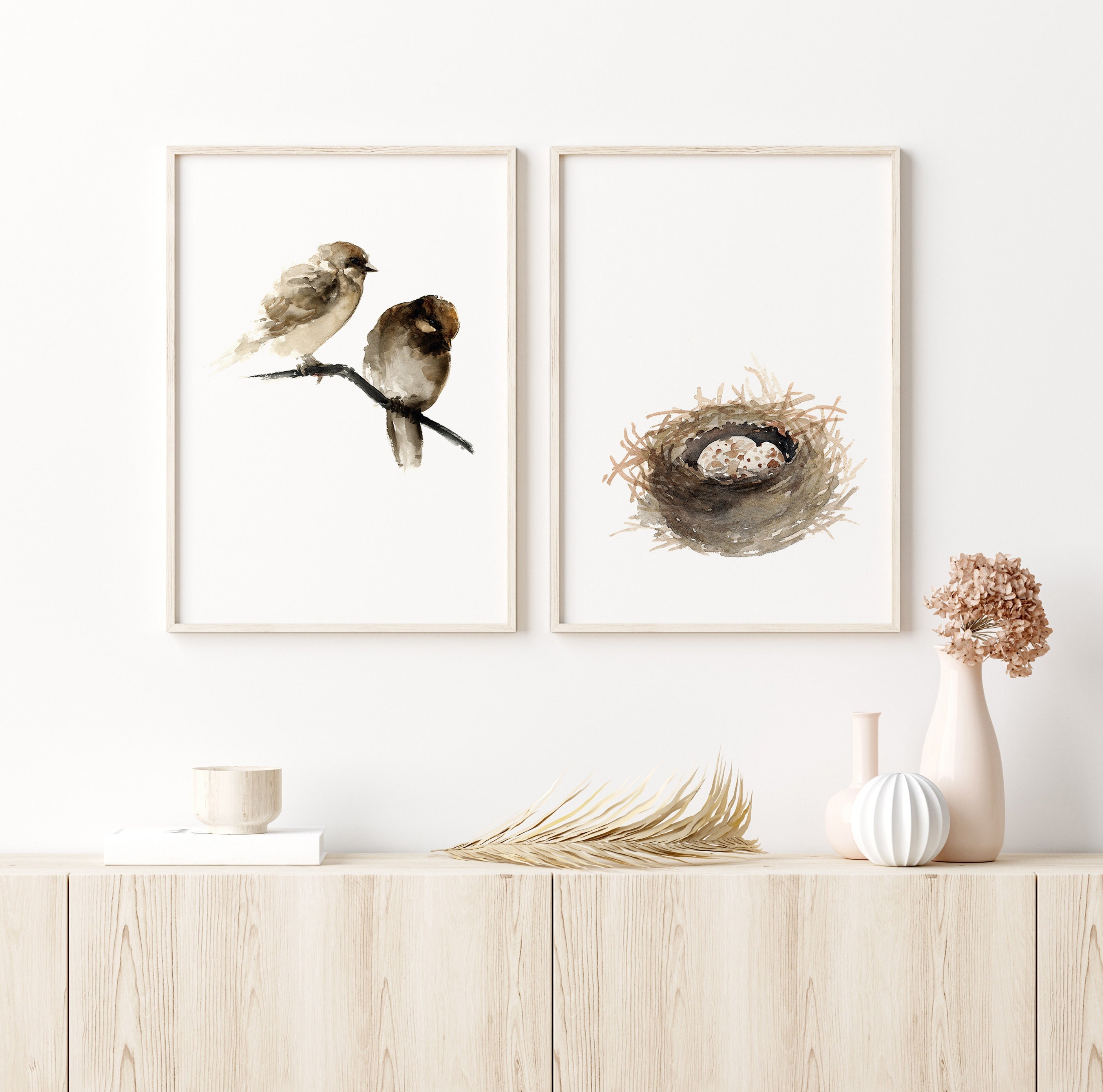 Nest Wall Art, Birds Nest Print, Nest With Eggs, Bird Nest Art, Spring ...