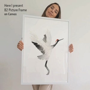 Crane Print, Crane Painting, Crane Art Print, Crane Wall Decor, Crane ...