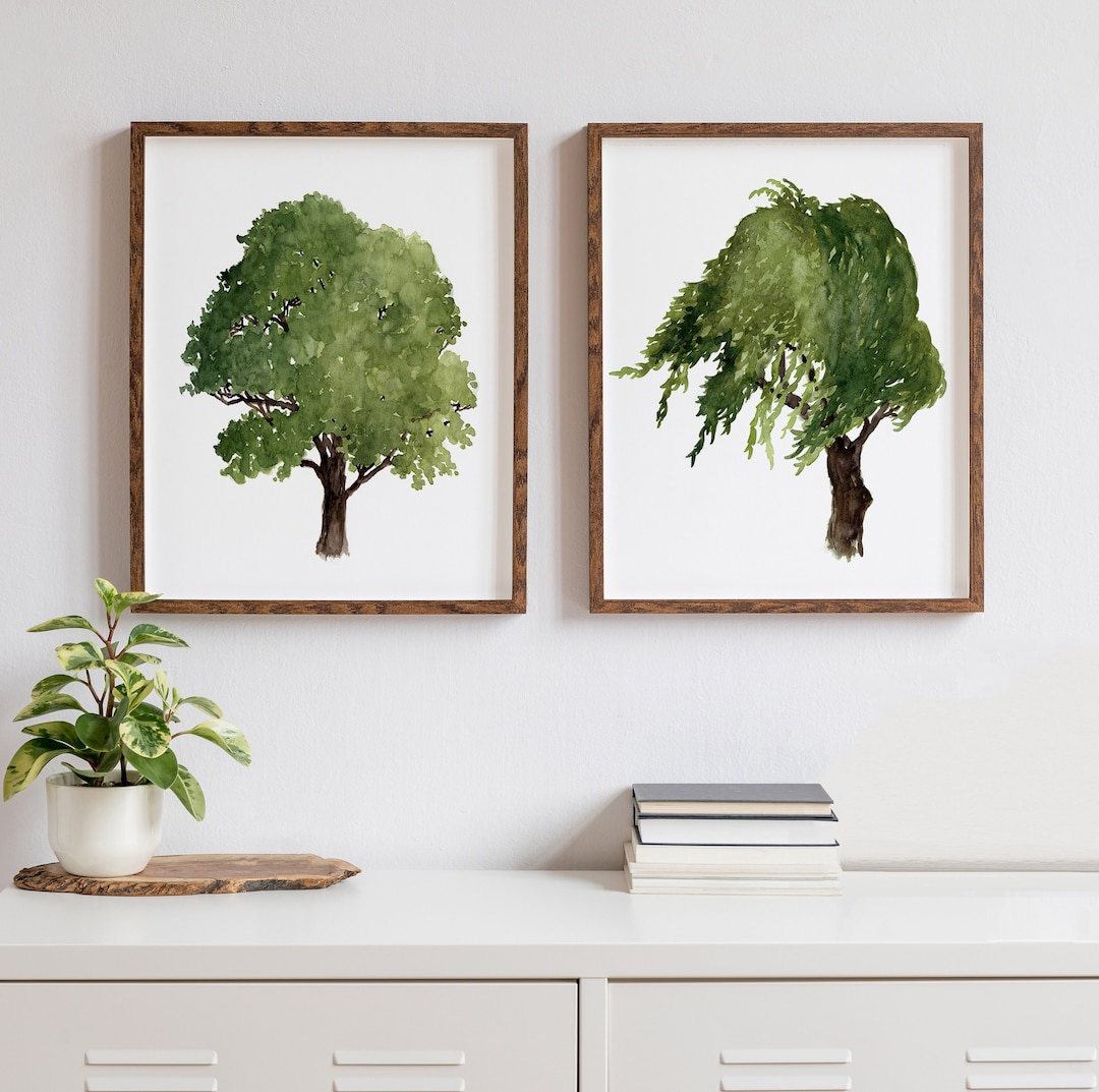 Tree Art Set of 2 - Etsy