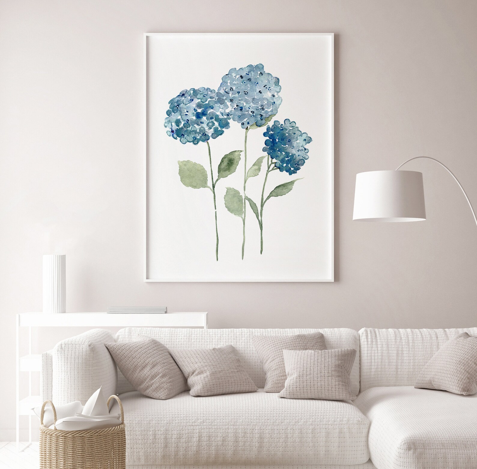 Blue Hydrangea, Hydrangea Print, Hydrangea Painting, Floral Wall Decor ...
