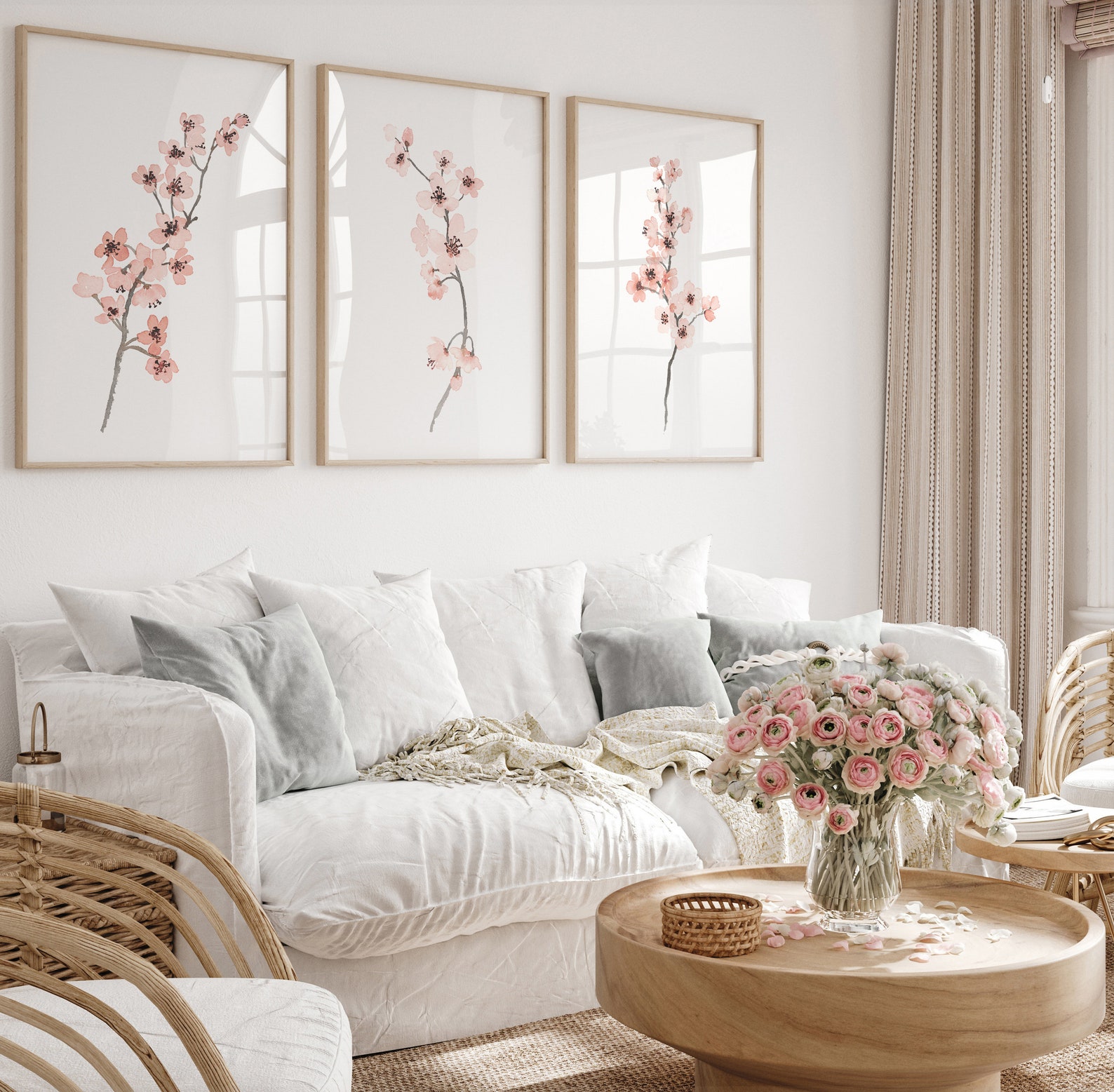 Cherry Blossom Wall Art, Cherry Blossom Print, Cherry Blossom Art Print ...