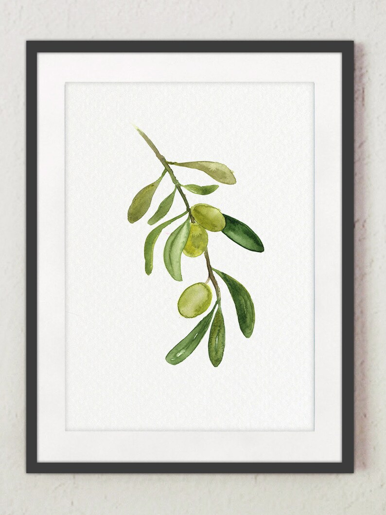 Olive Tree 2 Art Prints Set Black Olive Fruit Print Wall Art - Etsy