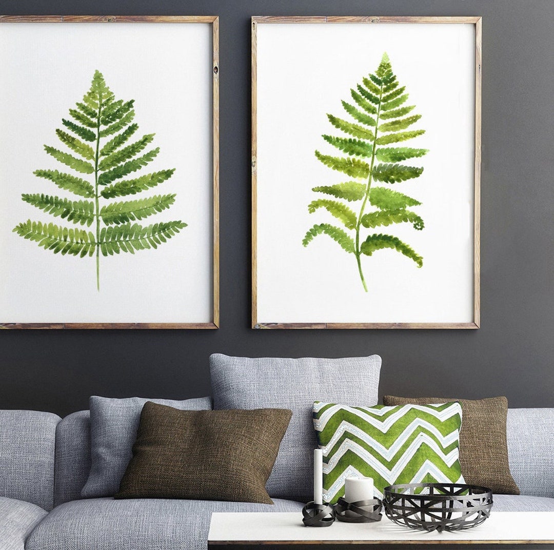 Fern Leaf, Floral Abstract Art Print Set of 2 - Etsy