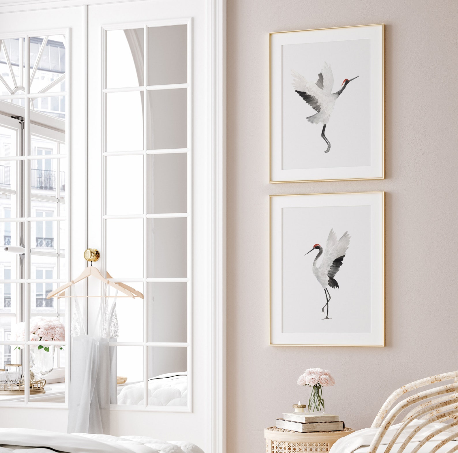 Crane Print Crane Painting Crane Art Print Crane Wall - Etsy