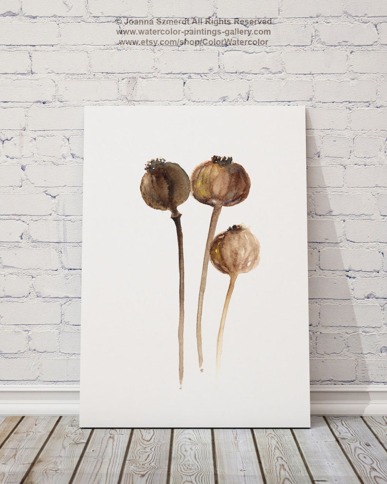 Poppy Head Giclee Art Print Abstract Poppies Minimalist | Etsy