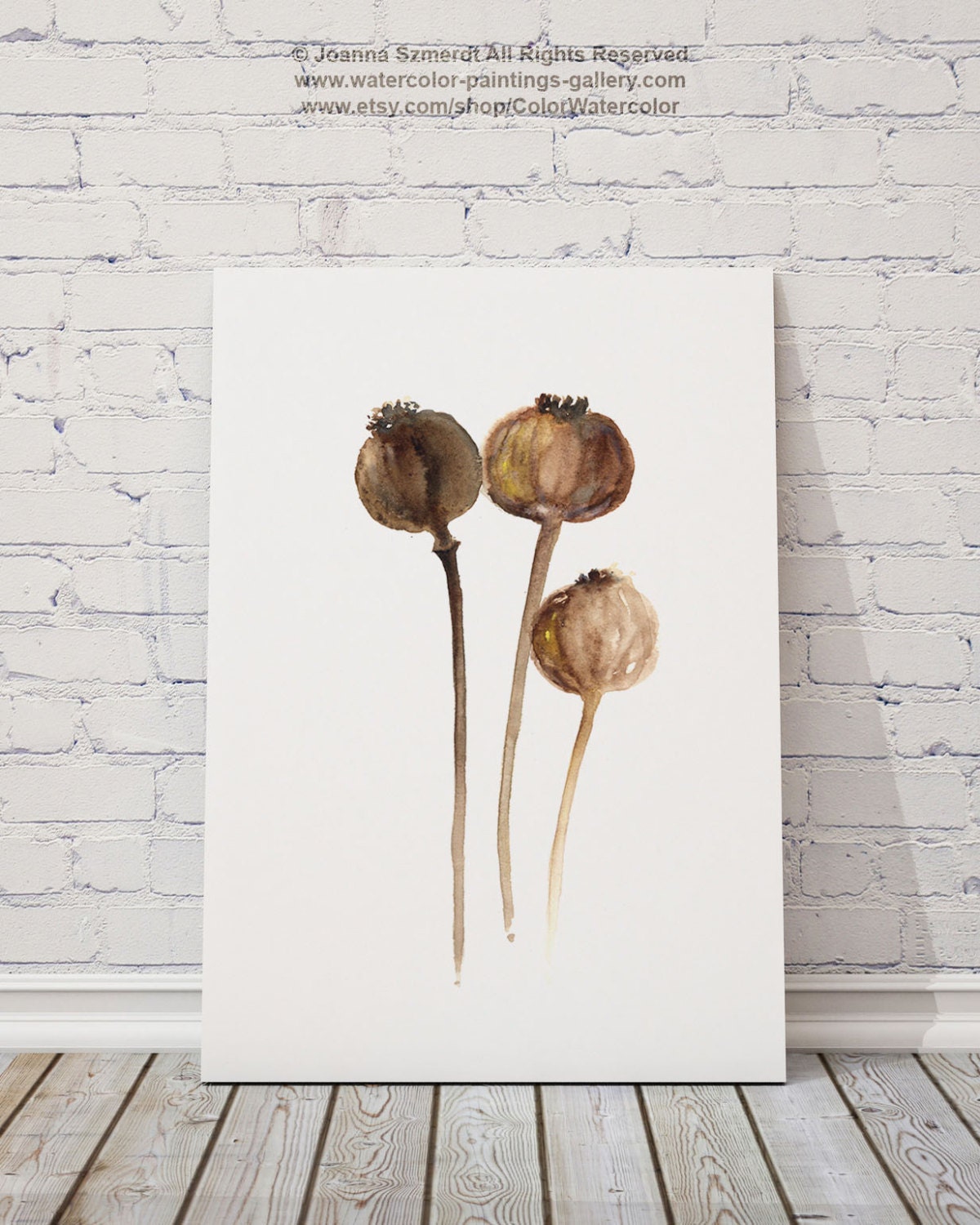 Poppy Head Giclee Art Print Abstract Poppies Minimalist | Etsy