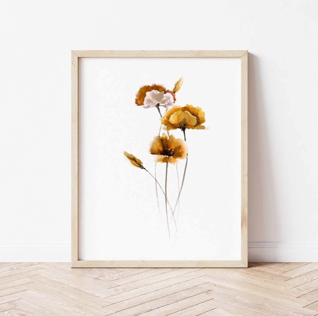 Burnt Orange Poppy Print: Botanical Garden Illustration - Etsy