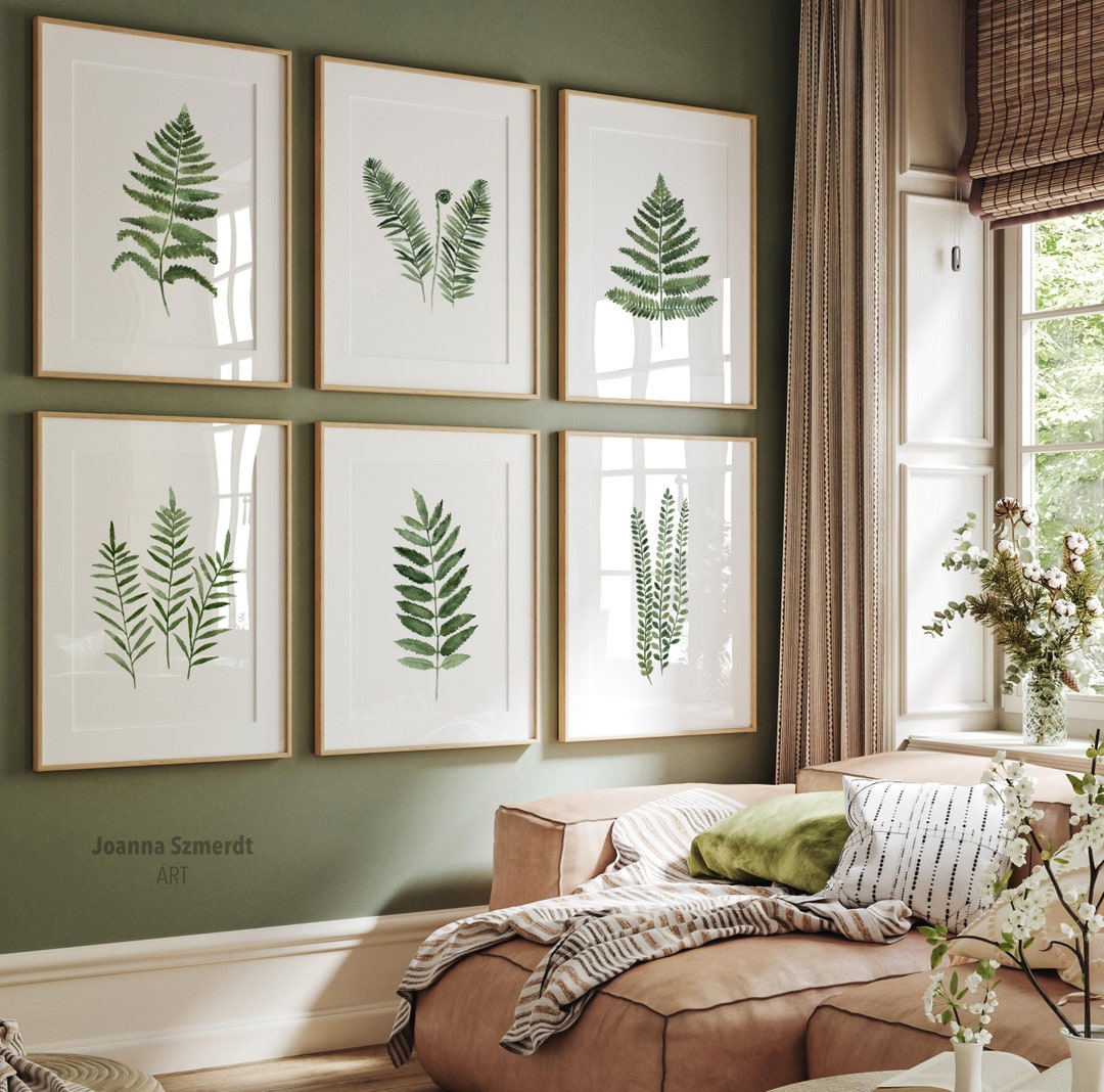 Modern Fern Artwork, Farmhouse Decor, Botanical Wall Art, Fern Leaf ...