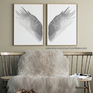 Wings Home Decor Wings Wall Decor Wings Illustration set of | Etsy
