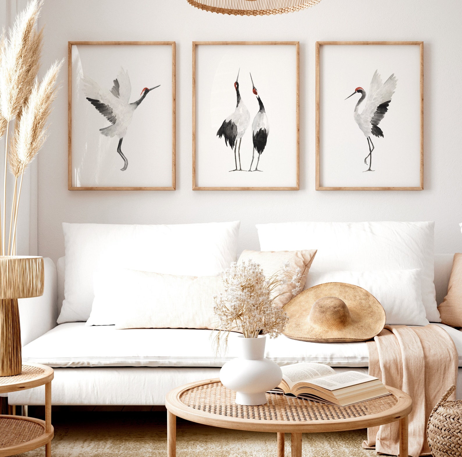 Crane Print, Crane Wall Art, Crane Art Print, Crane Wall Decor, White ...
