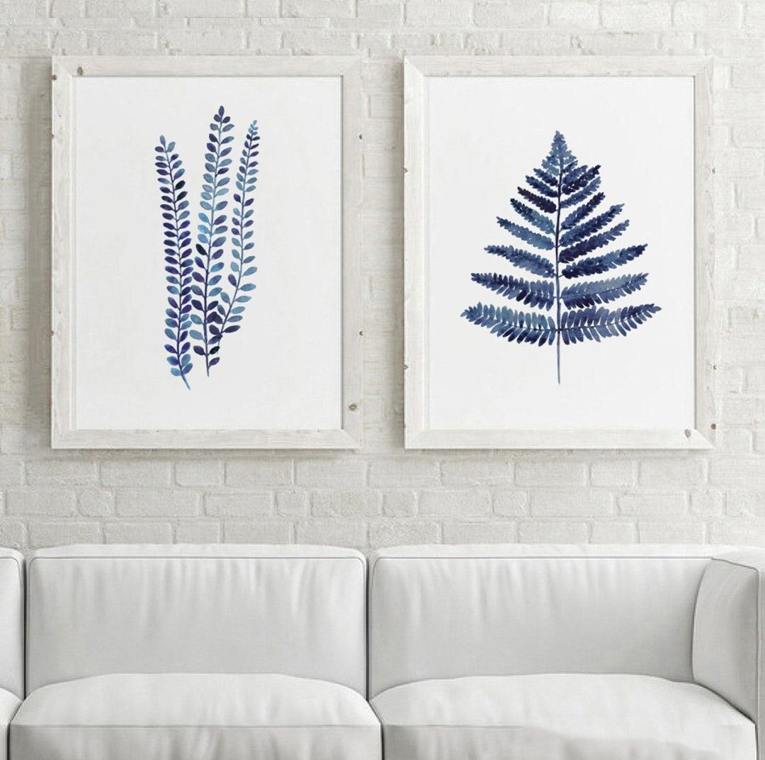 Fern Art Painting Fern Wall Decor Abstract Living Room Art - Etsy