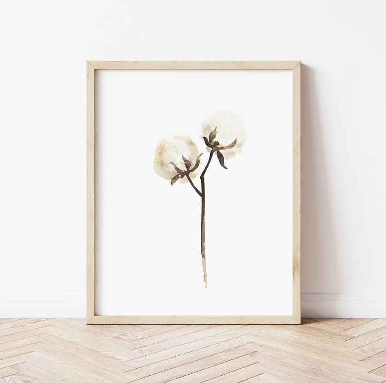Vintage Cotton Print Cotton Wall Art White Cotton Poster - Etsy